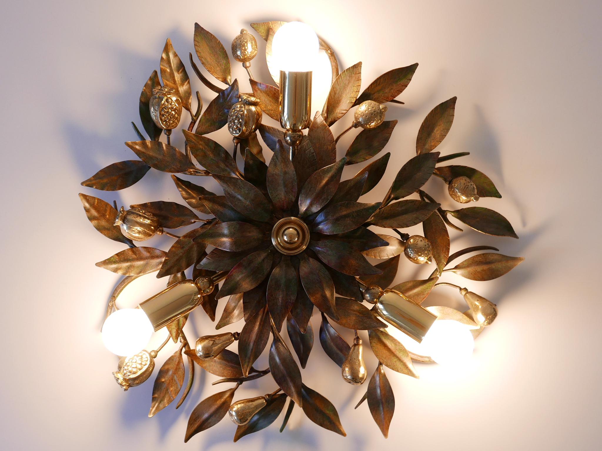 Brass and Metal Florentiner Flush Mount or Sconce by Hans Möller ...