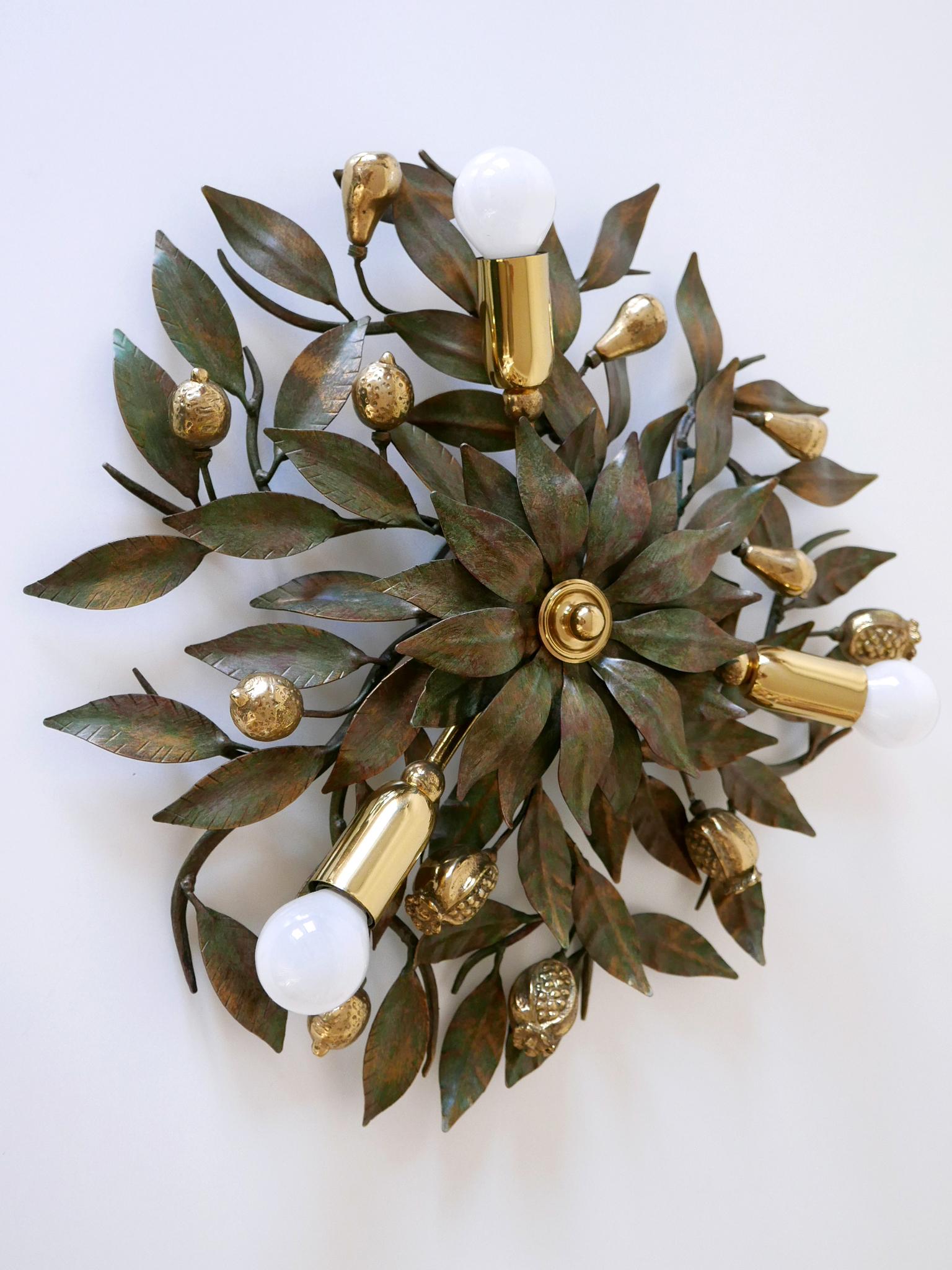 Brass and Metal Florentiner Flush Mount or Sconce by Hans Möller ...