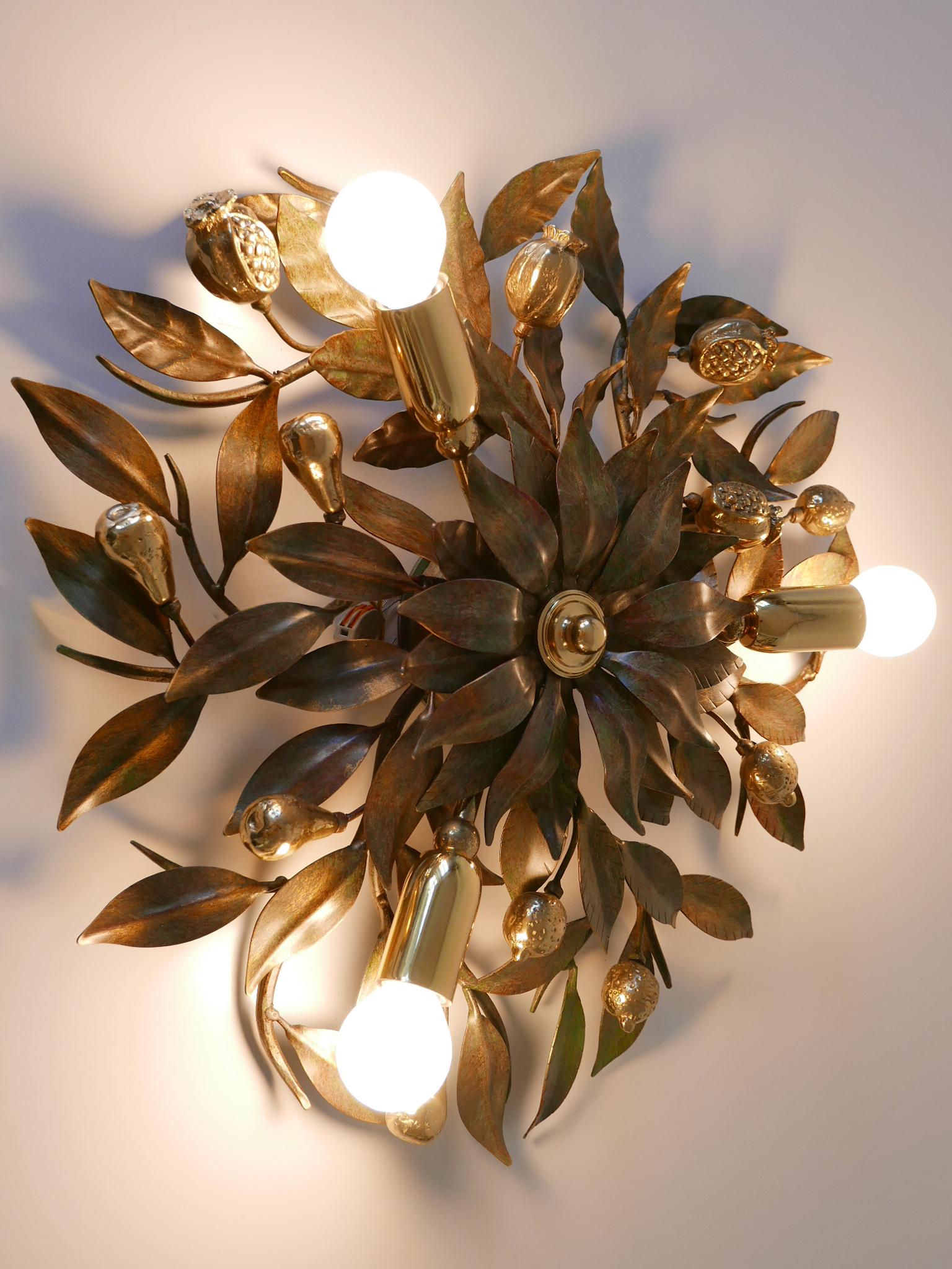 Brass and Metal Florentiner Flush Mount or Sconce by Hans Möller ...