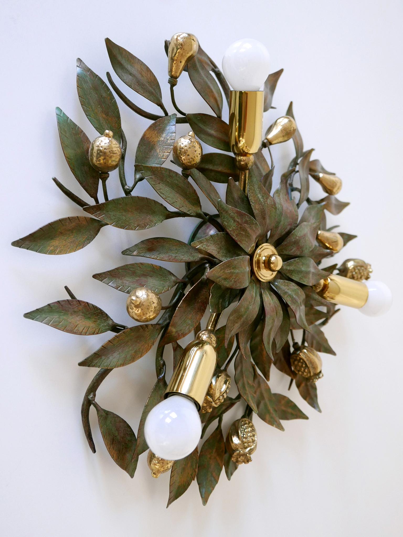 Brass and Metal Florentiner Flush Mount or Sconce by Hans Möller ...