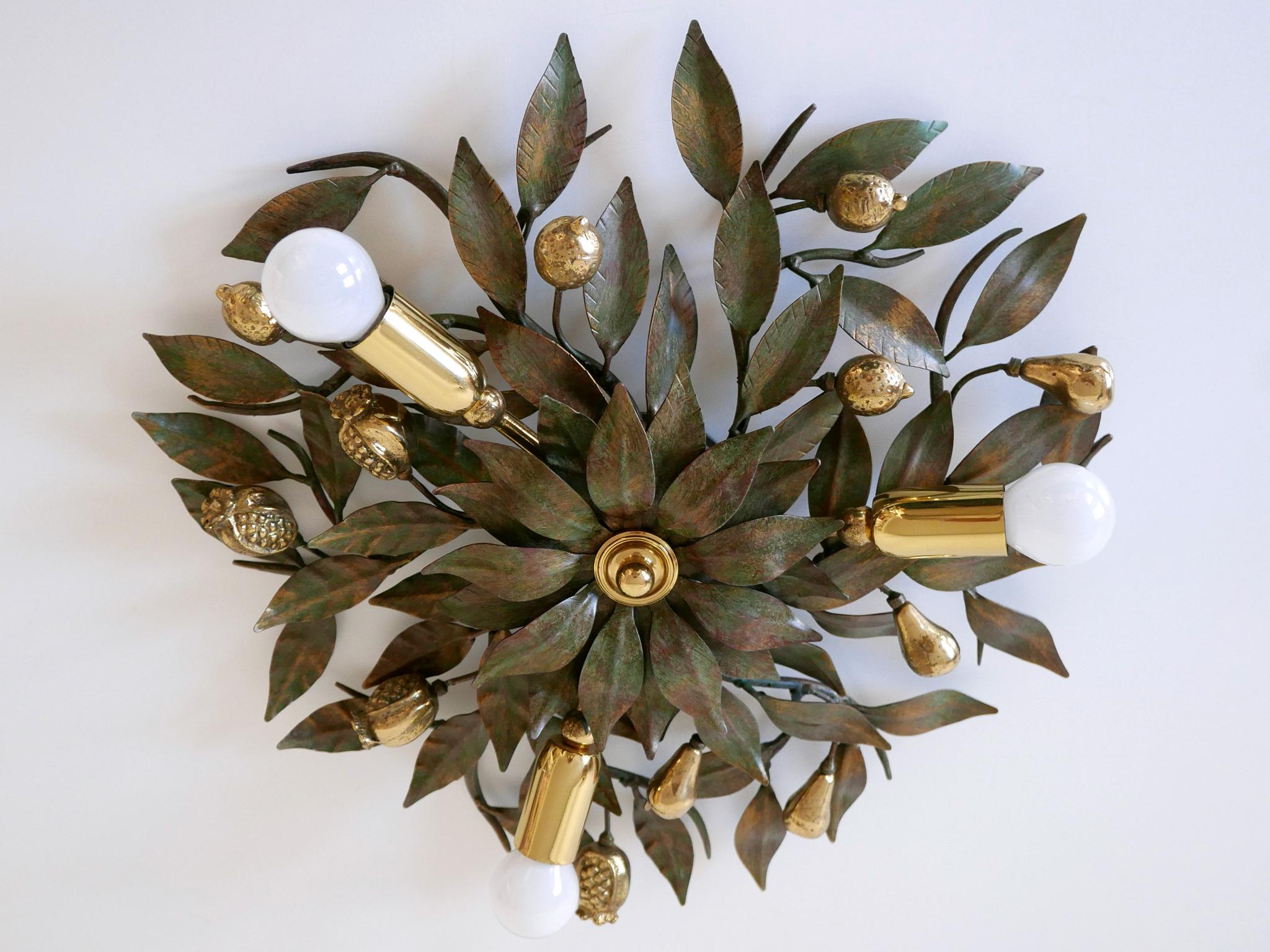 Brass and Metal Florentiner Flush Mount or Sconce by Hans Möller ...