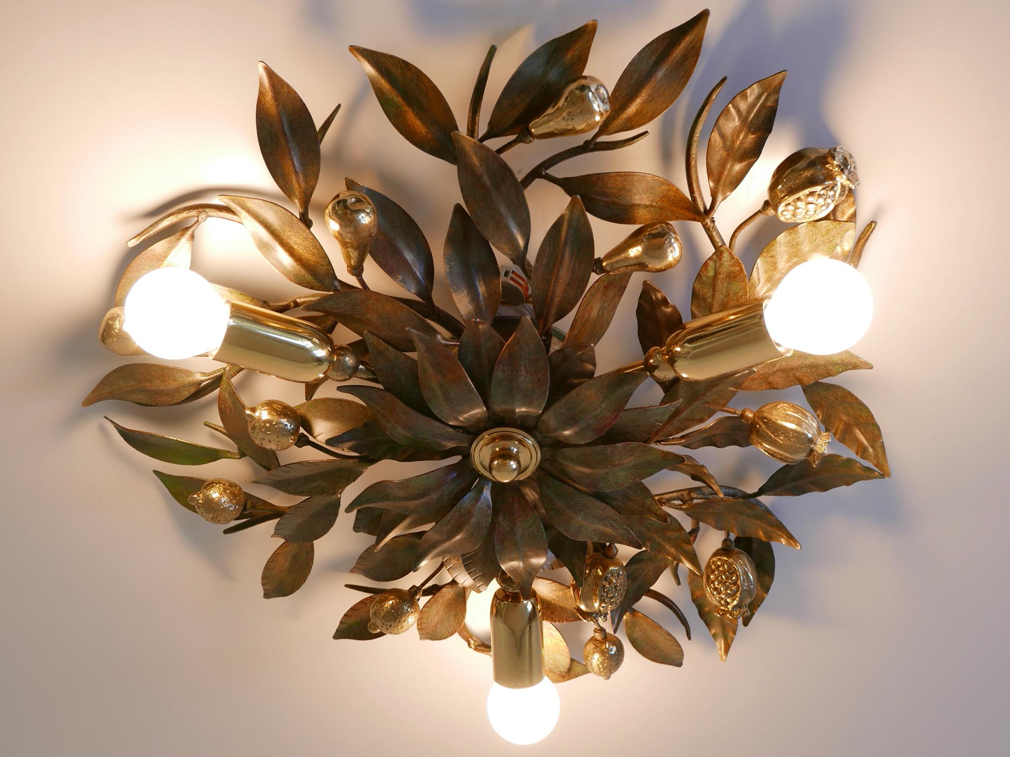 Brass and Metal Florentiner Flush Mount or Sconce by Hans Möller ...