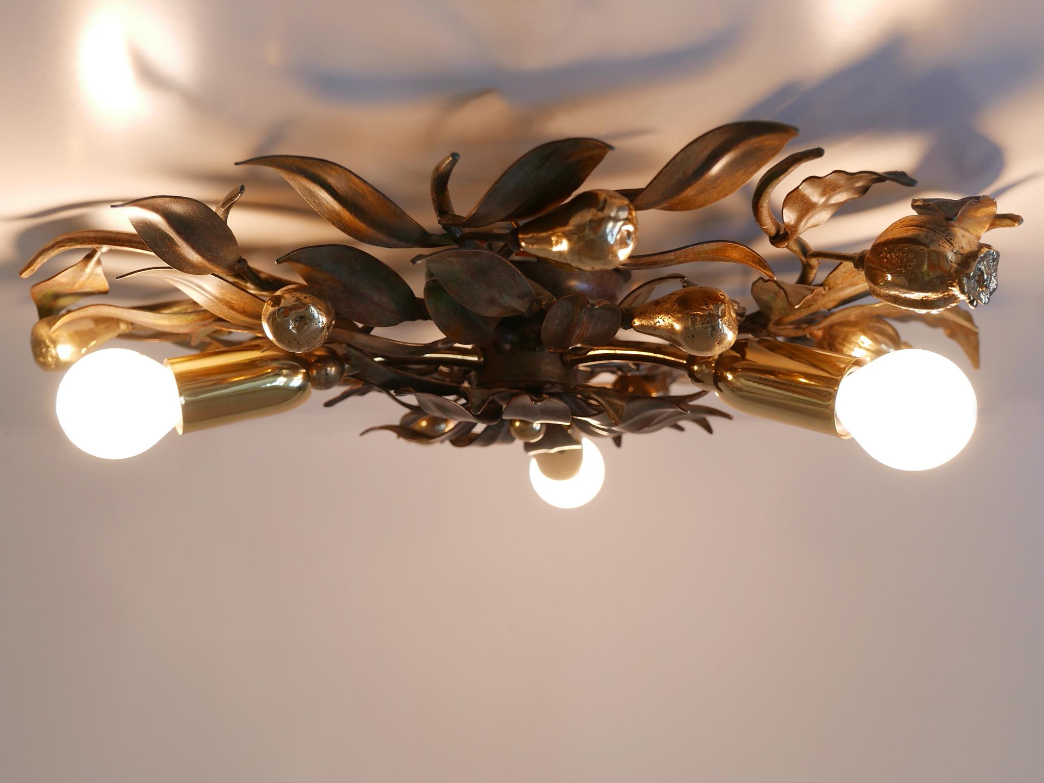 Brass and Metal Florentiner Flush Mount or Sconce by Hans Möller ...