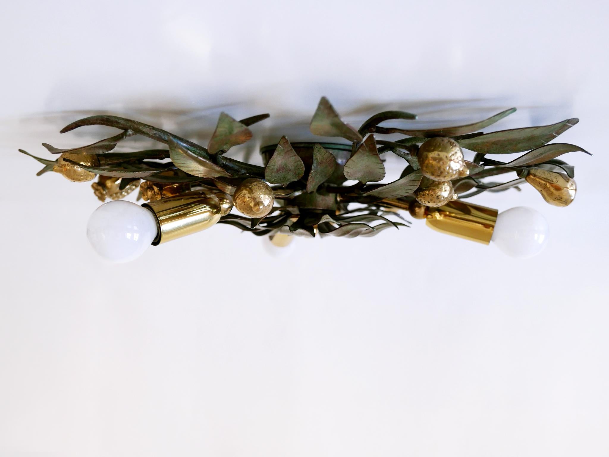 Brass and Metal Florentiner Flush Mount or Sconce by Hans Möller ...