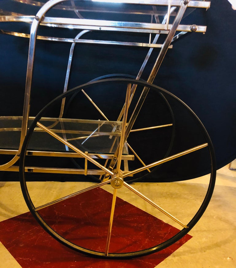 Brass Mid-Century Modern Tea Wagon or Serving Cart at 1stDibs