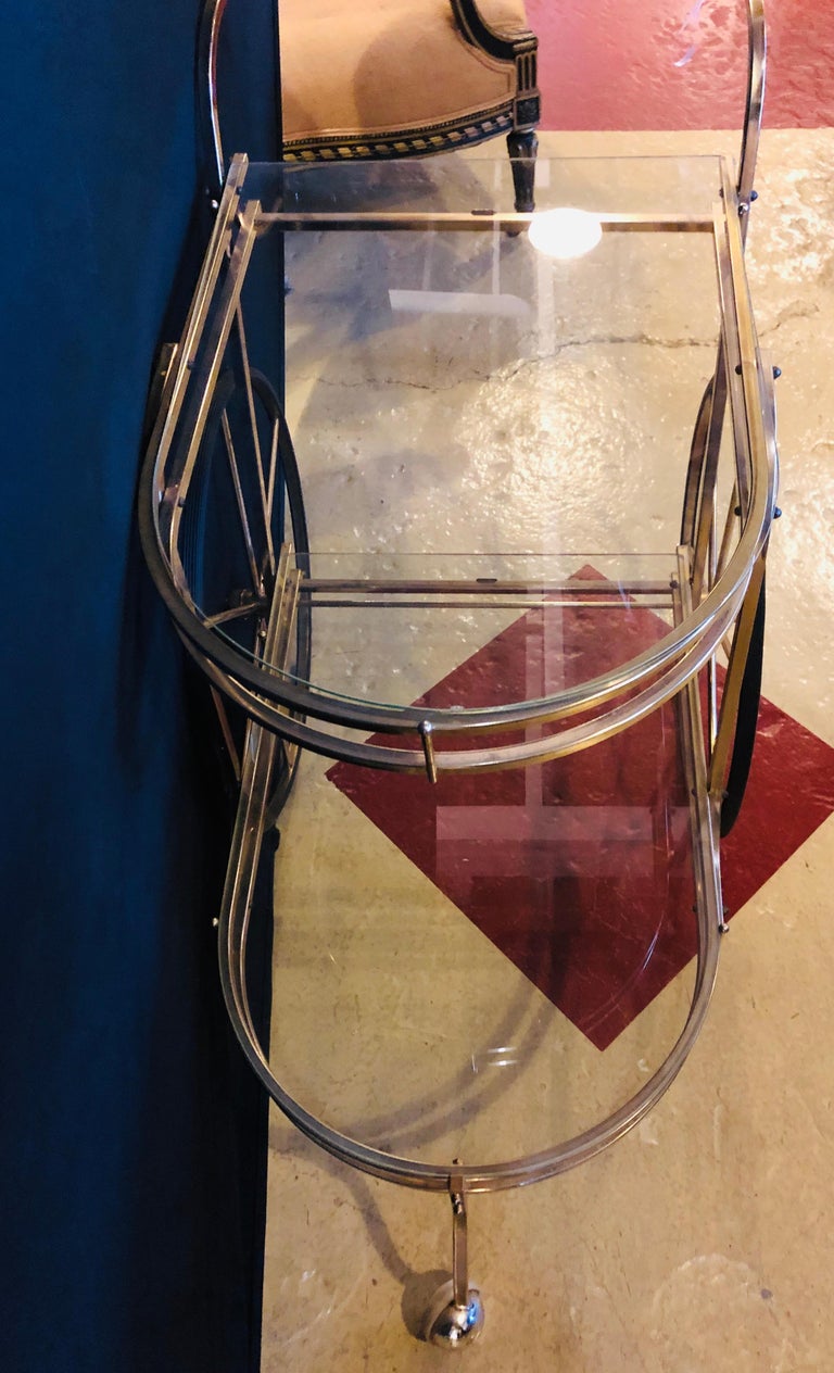 Brass Mid-Century Modern Tea Wagon or Serving Cart at 1stDibs