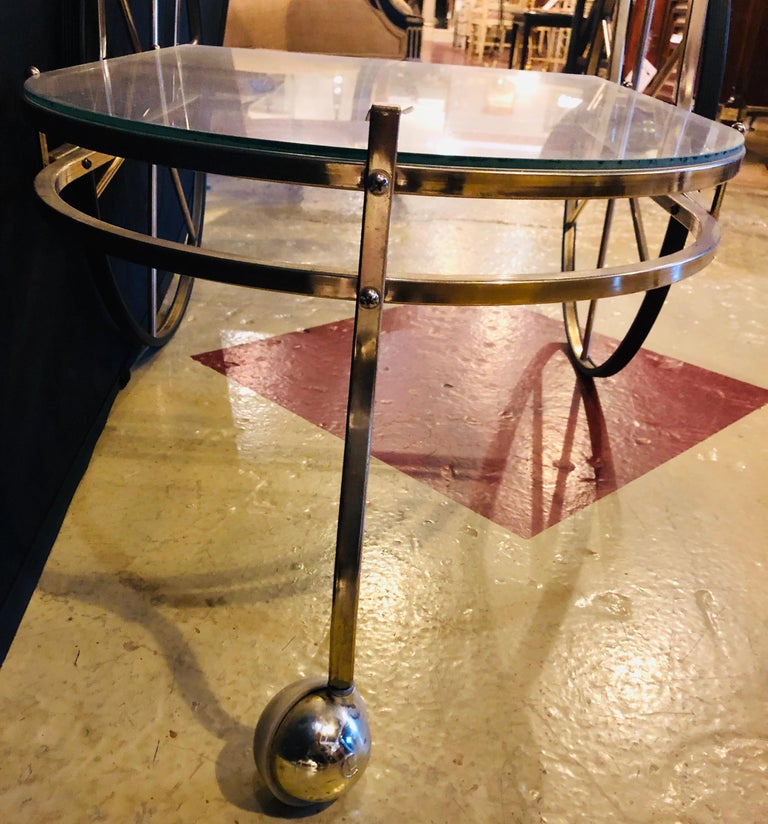 Brass Mid-Century Modern Tea Wagon or Serving Cart at 1stDibs