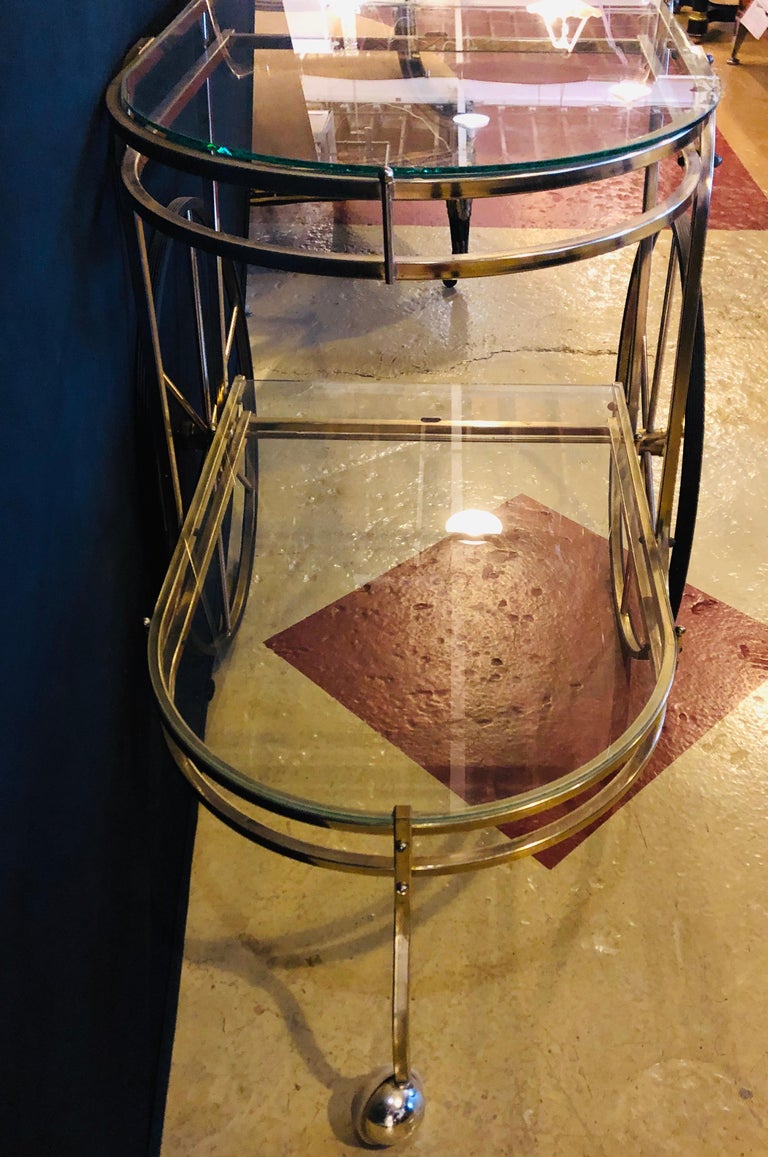 Brass Mid-Century Modern Tea Wagon or Serving Cart at 1stDibs