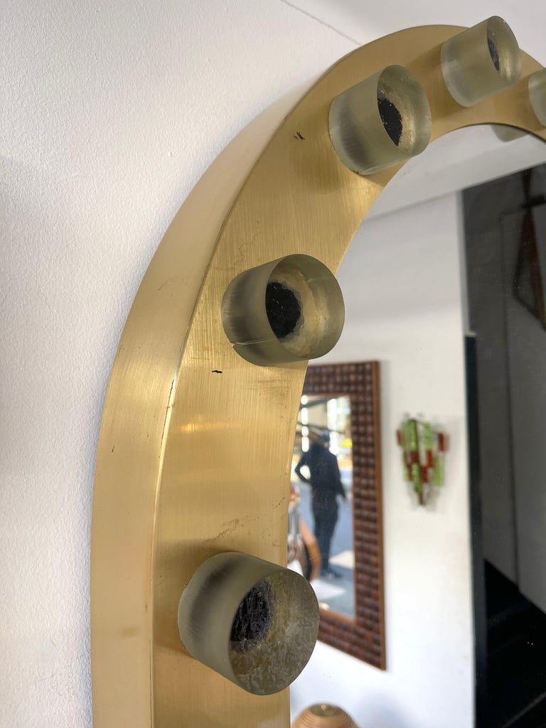 Brass Mirror Glass Cabochon Decor, Italy, 1990s For Sale at 1stDibs