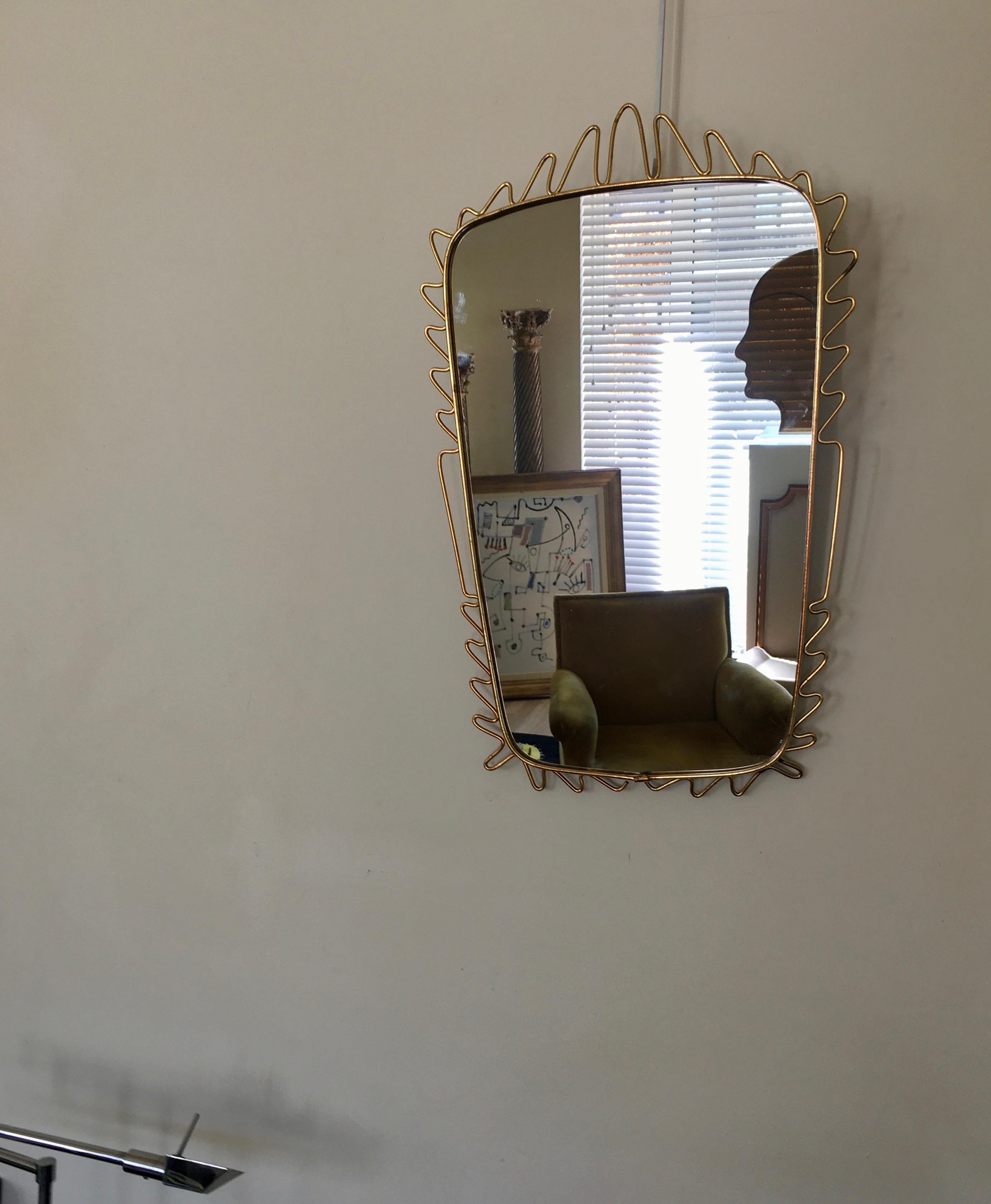 Brass Mirror in the Style off Josef Frank, Belgium, 1950 at 1stDibs