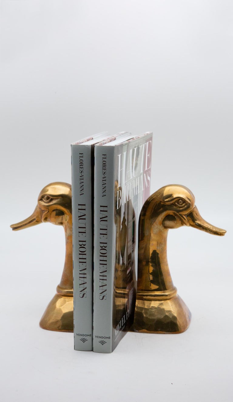 Brass Mother Goose Bookends at 1stDibs