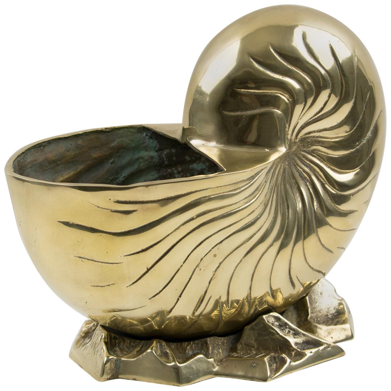 Brass Nautilus Shell Planter Cachepot with Shell Feet Details For Sale ...