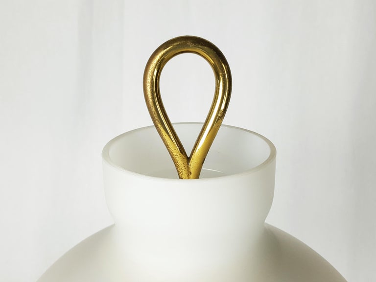 Brass and Opaline Glass 1950s LTA3 Arenzano Table Lamp 'Small Version ...