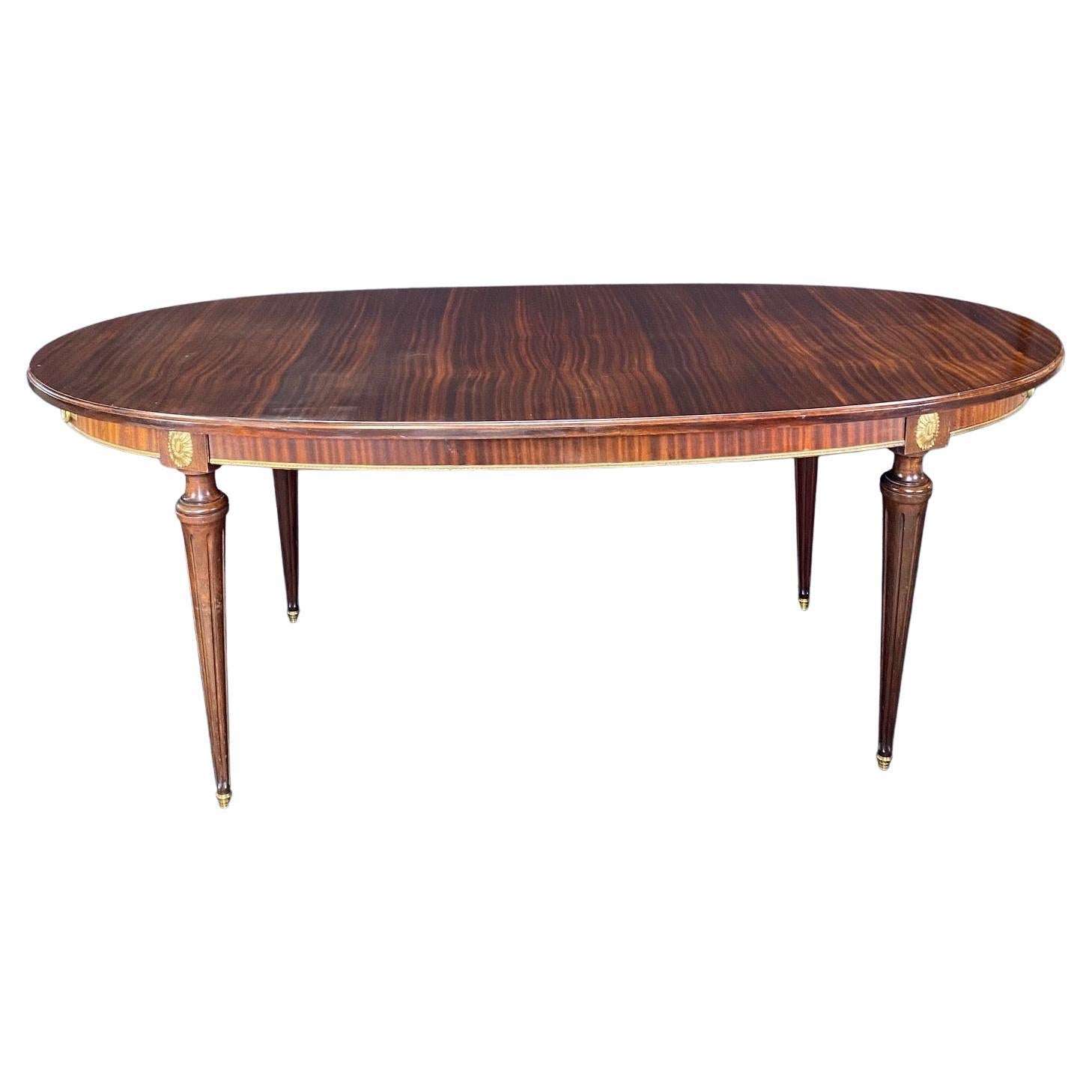 Beautiful French Mahogany Louis XVI Style Oval Dining Table at 1stDibs