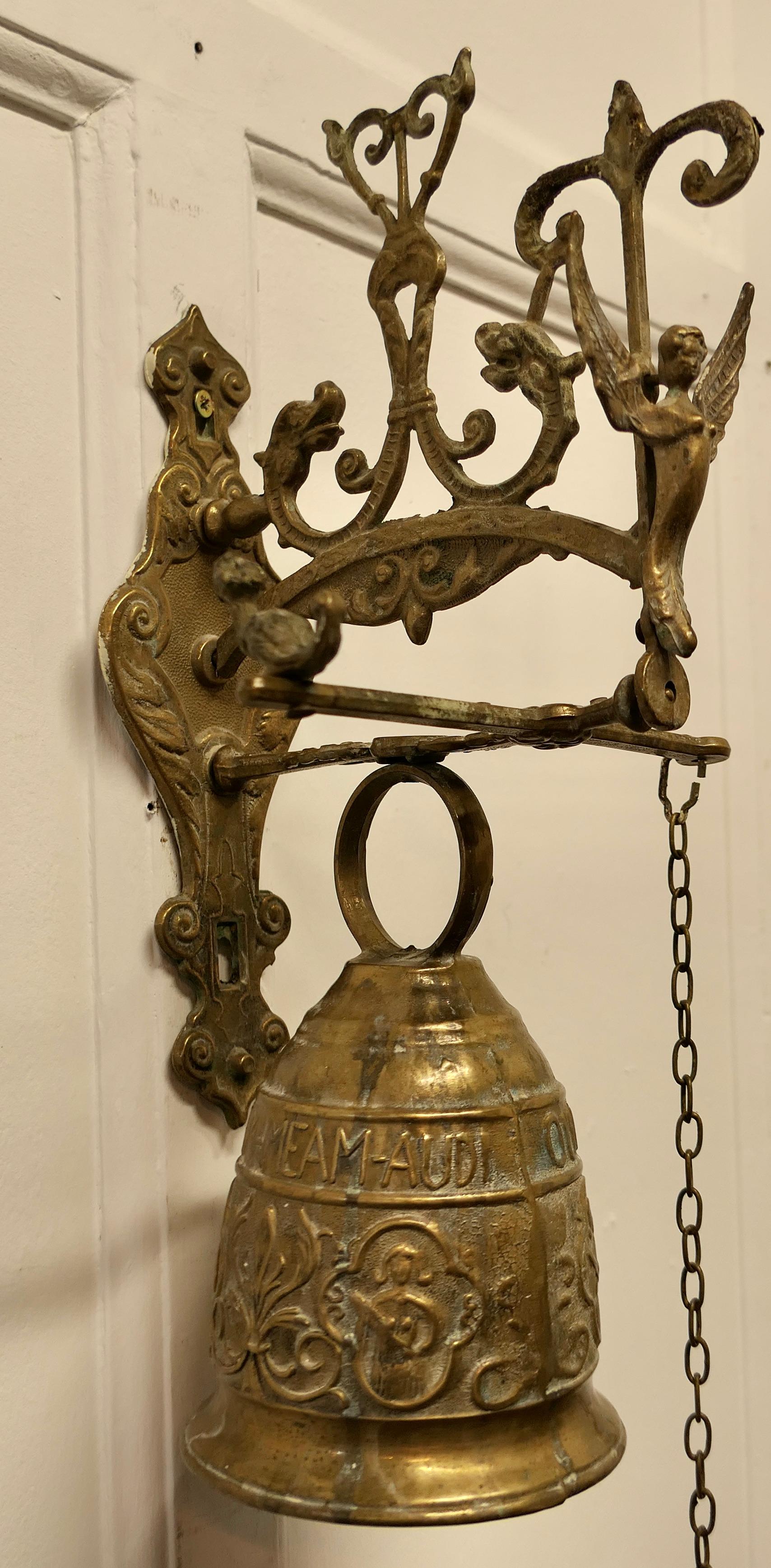 Brass Outdoor Door Bell on Hanging Bracket with Chain Pull For Sale at ...