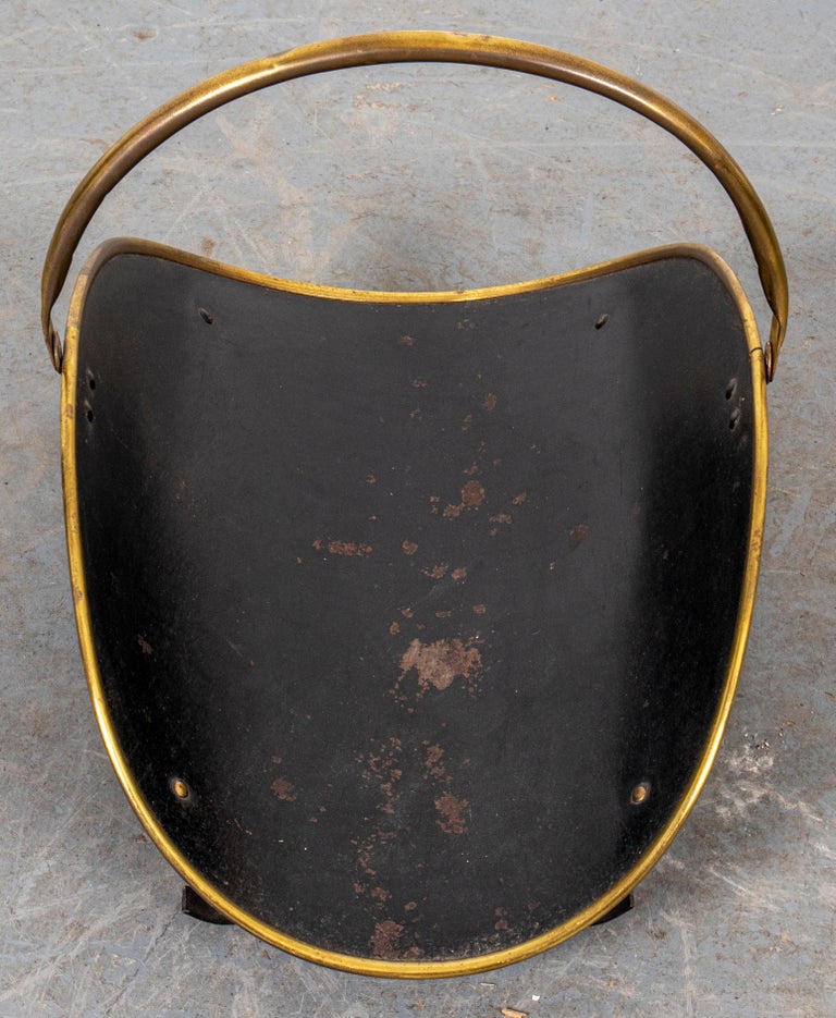 Brass Parcel Ebonized Log Holder at 1stDibs