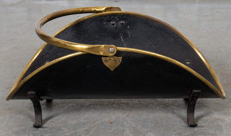 Brass Parcel Ebonized Log Holder at 1stDibs