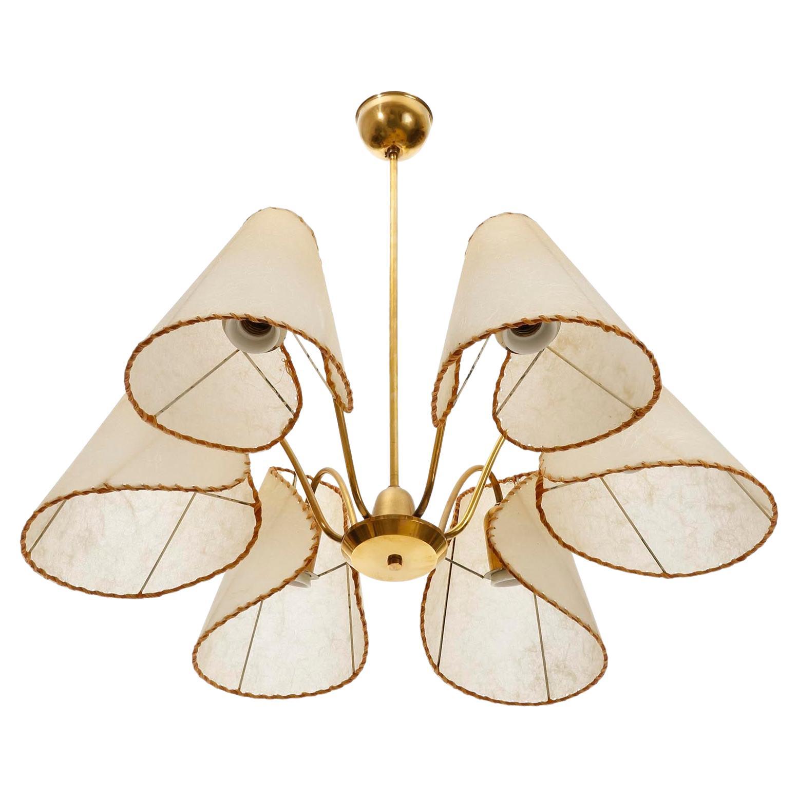 Brass Pendant Light Chandelier by Rupert Nikoll, Organic Shades ...
