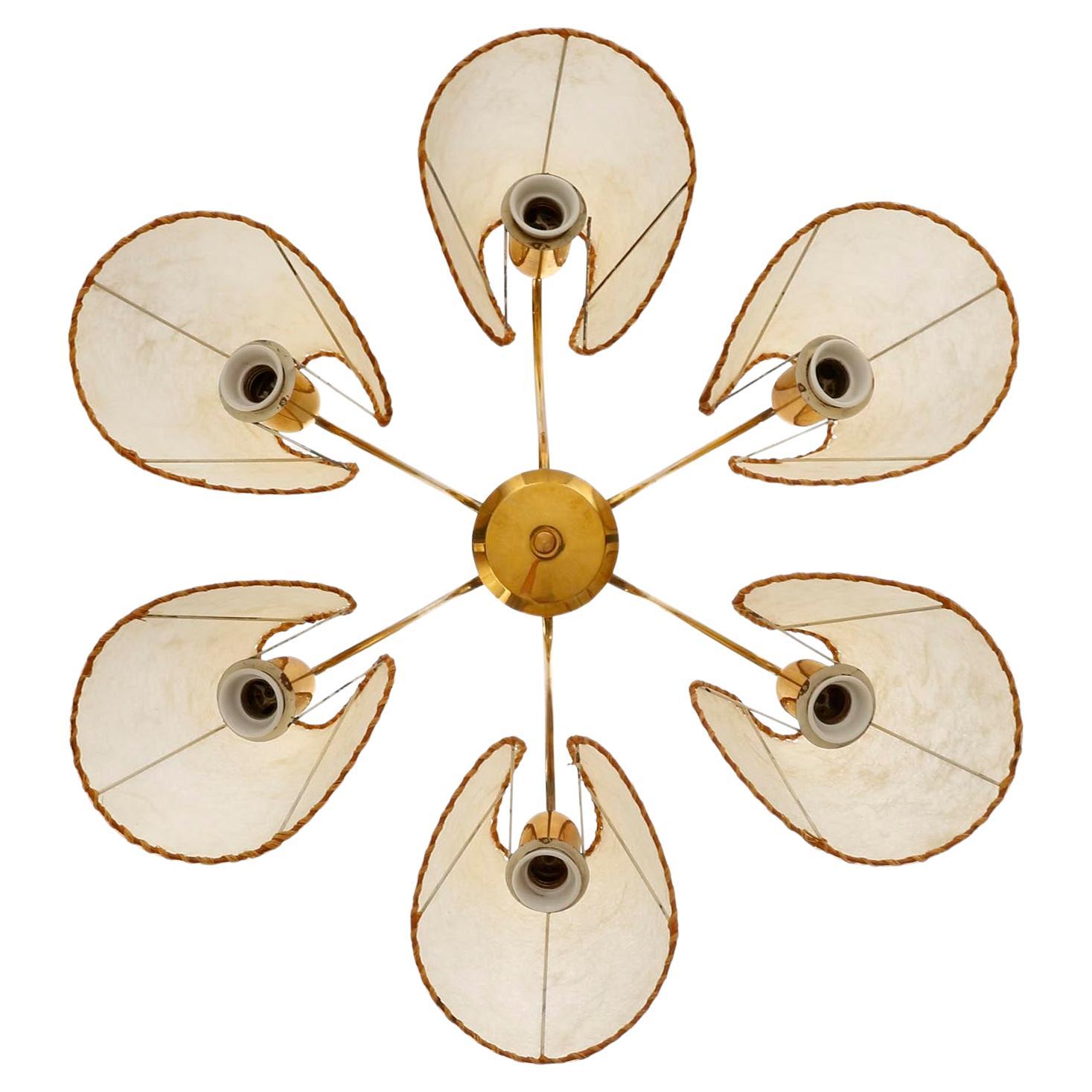 Brass Pendant Light Chandelier by Rupert Nikoll, Organic Shades ...