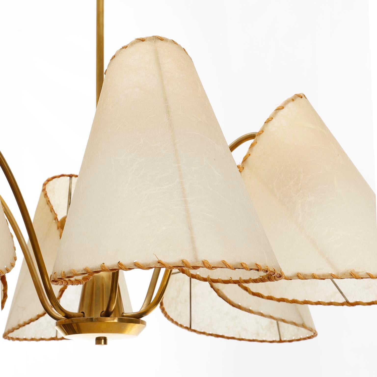 Brass Pendant Light Chandelier by Rupert Nikoll, Organic Shades ...