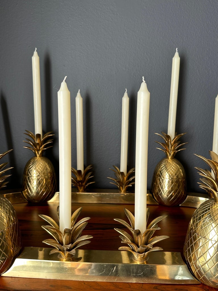 Brass Pineapple Centerpiece Candleholder Candy Dish For Sale at 1stDibs