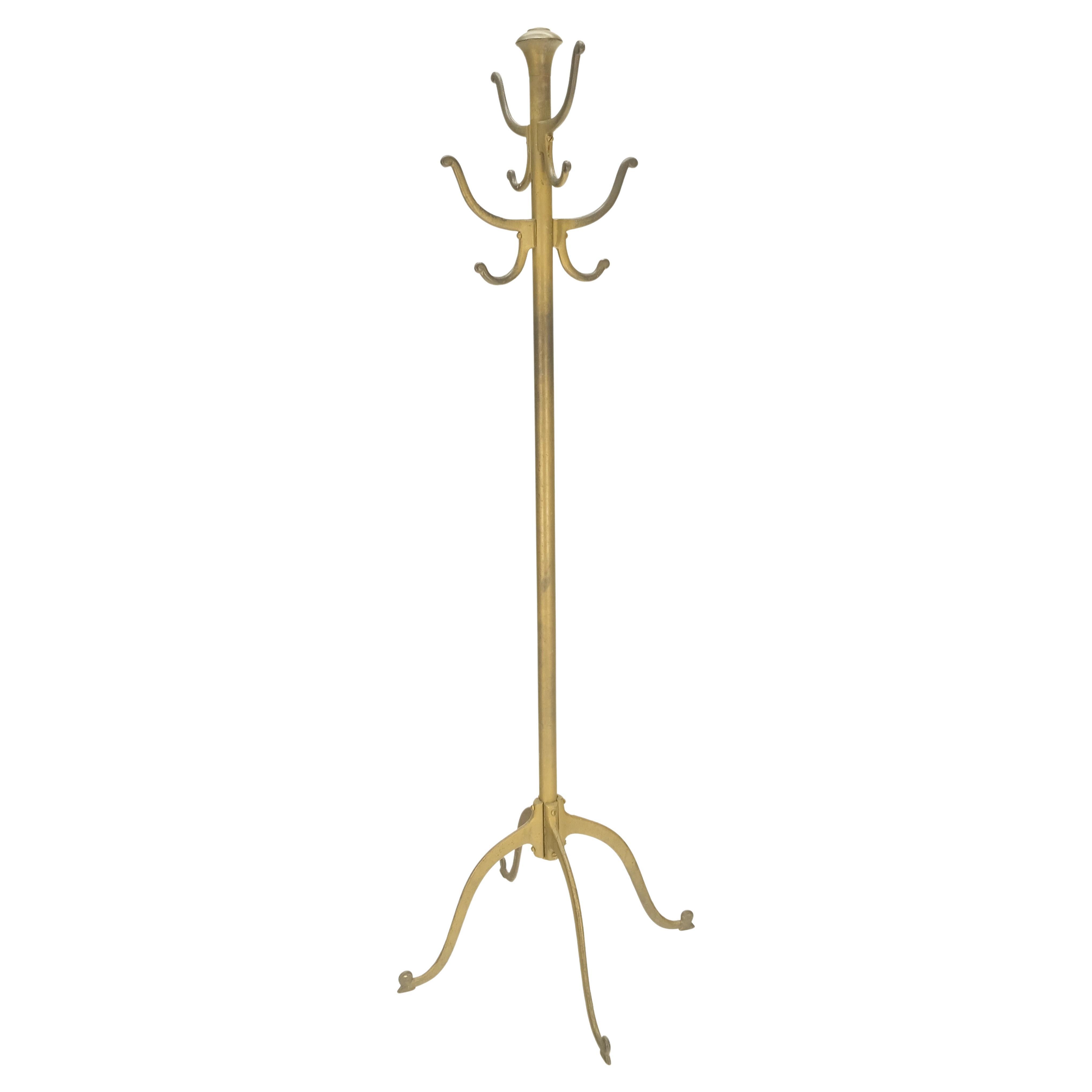 Brass Plated Heavy Cast Iron 4 Legged c1940s Floor Coat Hat Rack Stands ...