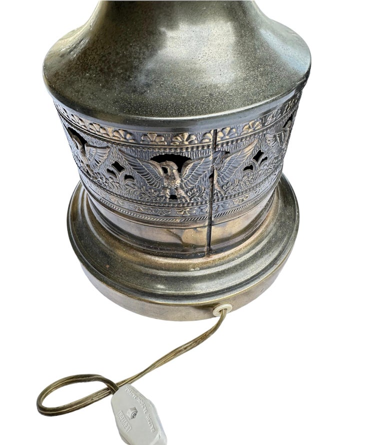Brass Plated Table Lamps with the American Eagle For Sale at 1stDibs