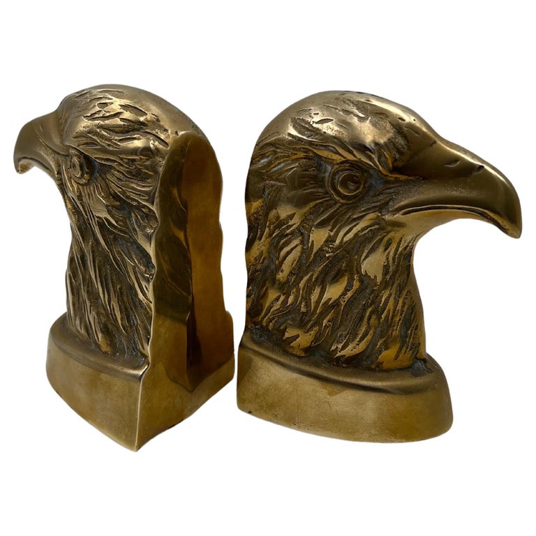 Brass Polished American Eagle Bookends, 1970s at 1stDibs