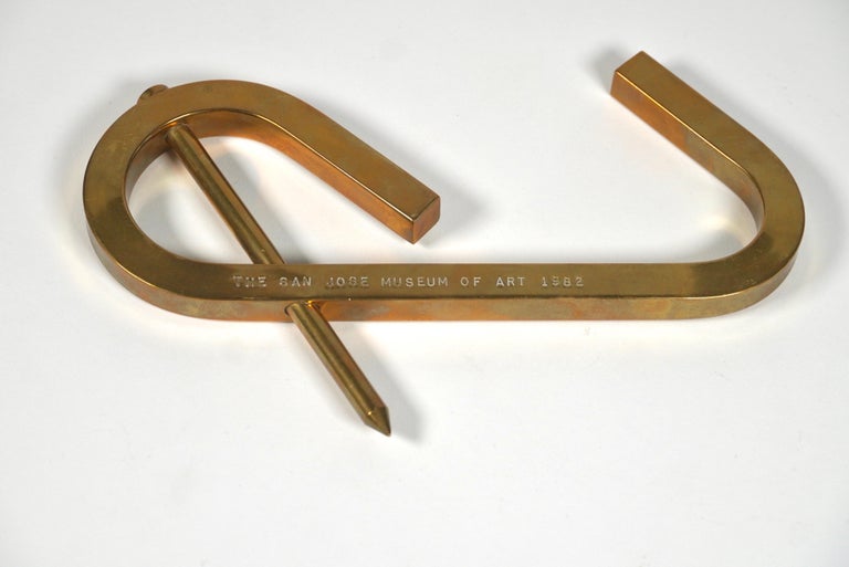 Brass Pop Art Oversized Picture Hanging Hook Paperweight 1982 San Jose ...
