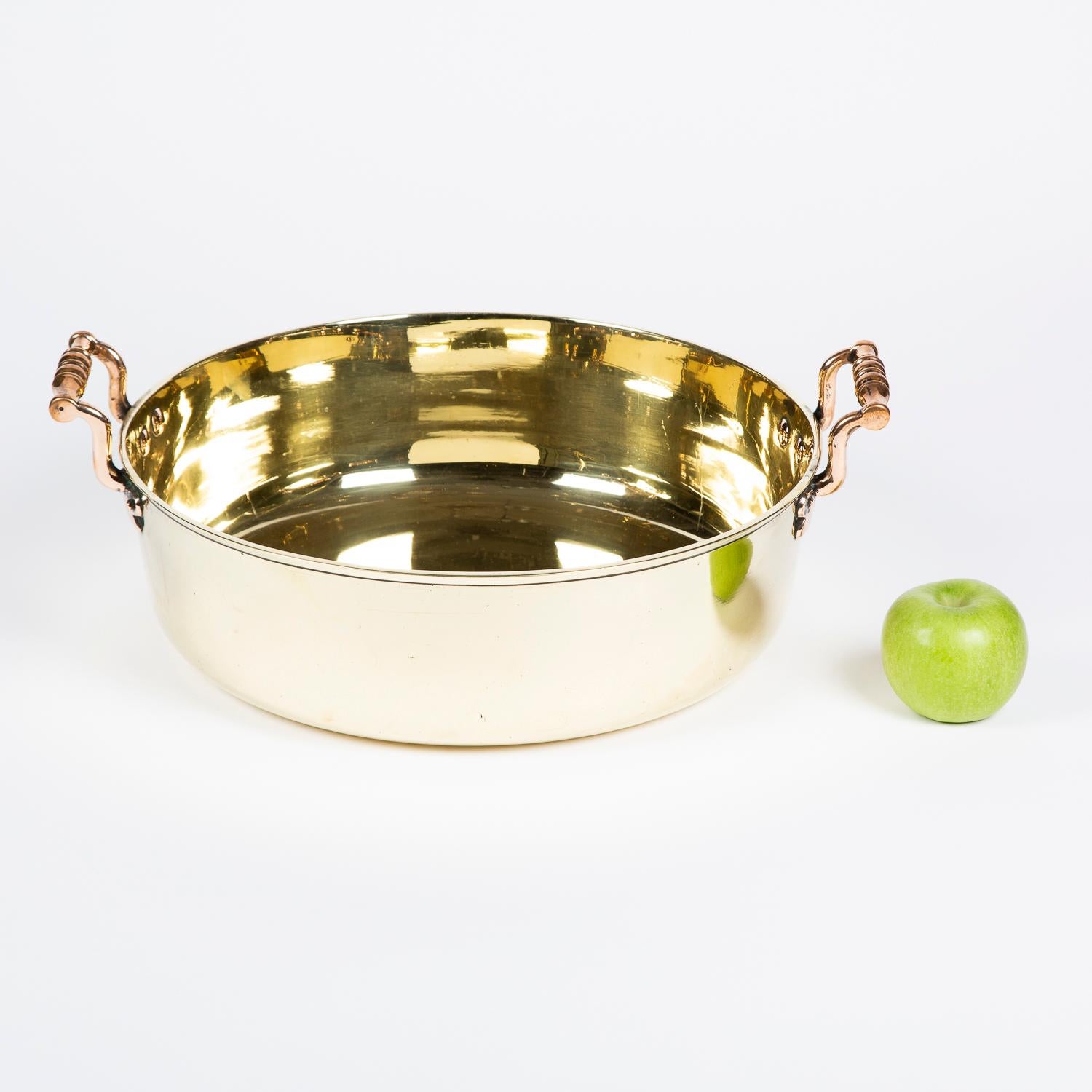 Brass Preserve Pan with Bronze Handles, circa 1860 For Sale at 1stDibs