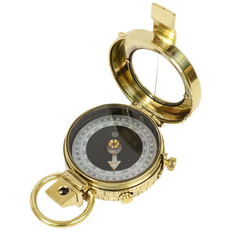 Brass Nautical Antiques Prismatic Bearing Compass UK 1916 Original ...