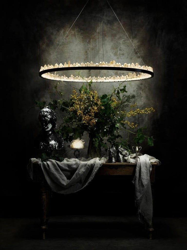 Brass and Quartz Crystal Light Sculpture, Prometheus I 1200 by ...