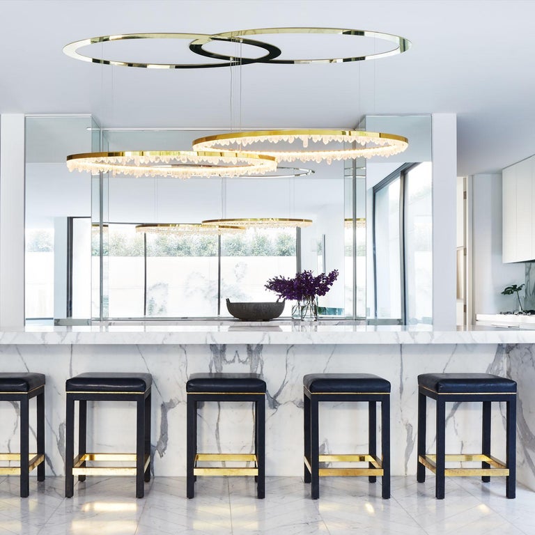 Brass and Quartz Crystal Light Sculpture, Prometheus II 600 by ...