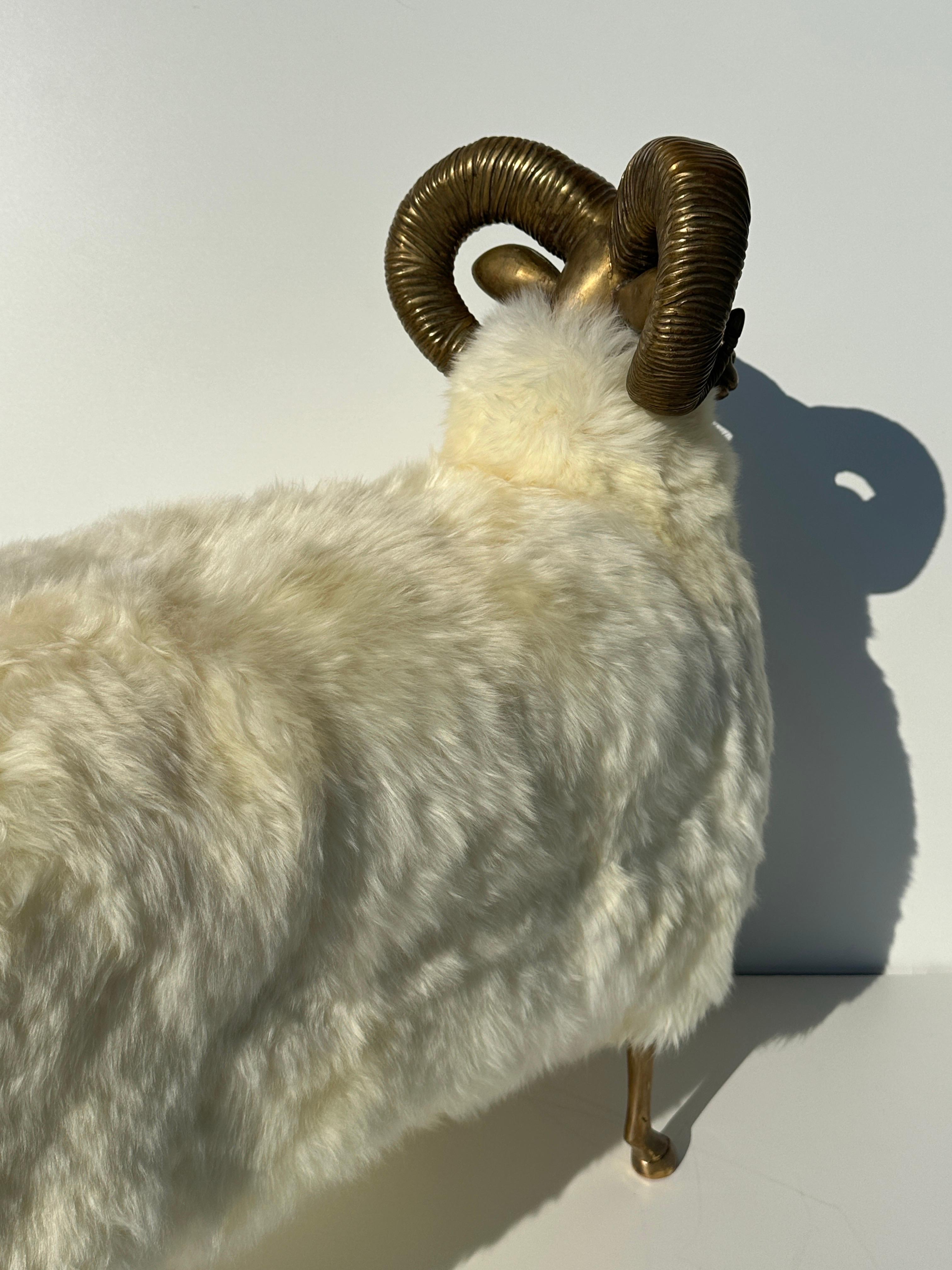 Brass Ram Sculpture Bench For Sale at 1stDibs