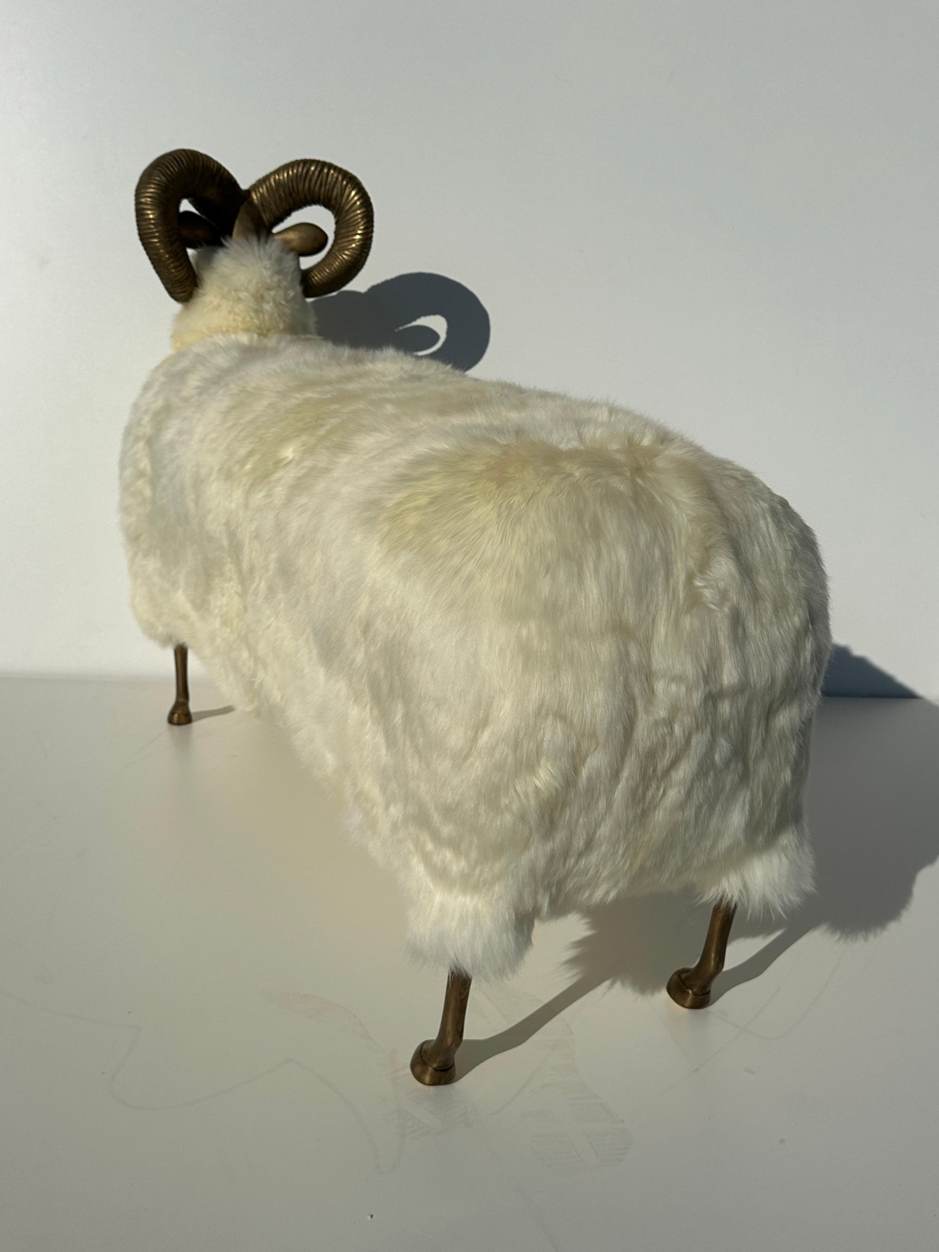 Brass Ram Sculpture Bench For Sale at 1stDibs