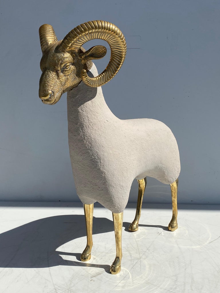Brass Ram Sculpture For Sale at 1stDibs