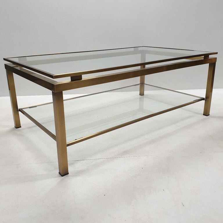 Brass Rectangular 2-Tiers Coffee Table by Ben Demmers for BD Design ...