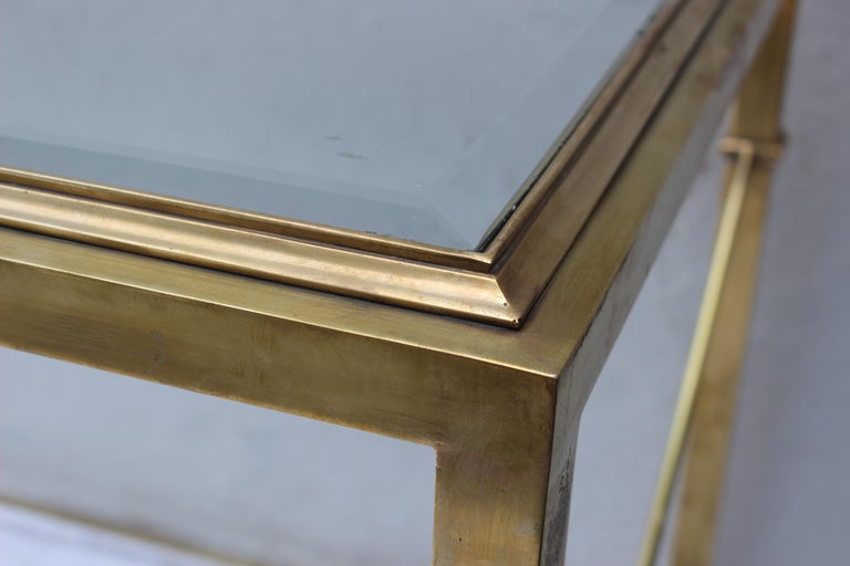 Brass Regency Style Desk with Glass Top at 1stDibs