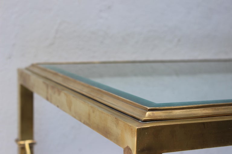 Brass Regency Style Desk with Glass Top at 1stDibs