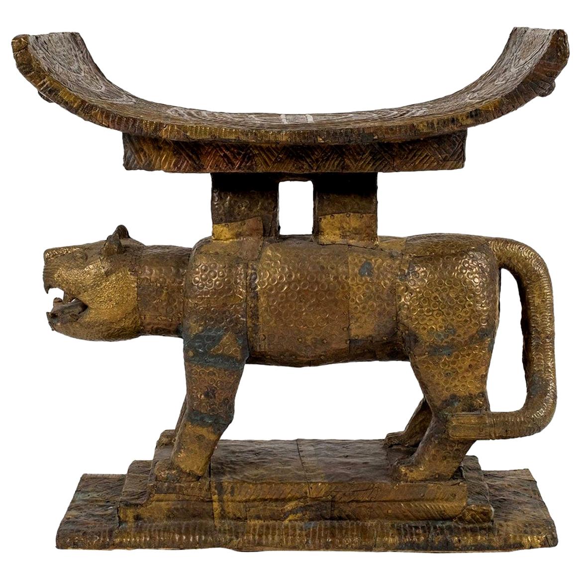 African Tribal Art Ashanti Chiefs stool with Royal Insignia at 1stDibs