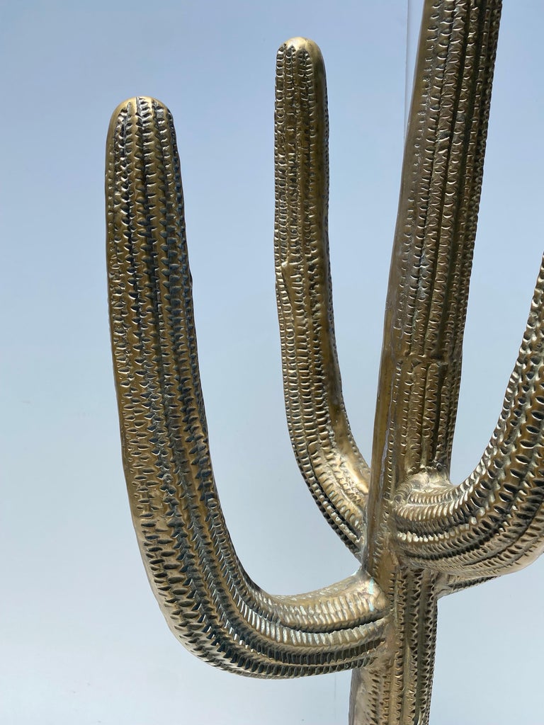 Brass Saguaro Cactus Sculpture / Floor Lamp For Sale at 1stDibs ...