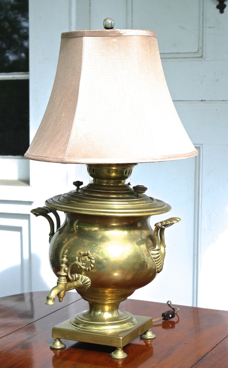 Brass Samovar Lamp For Sale at 1stDibs