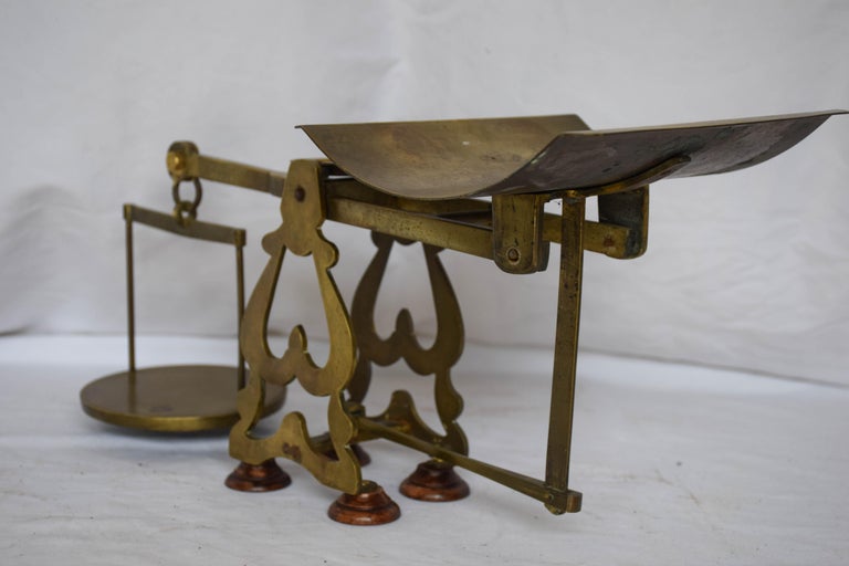 Brass Scale w/Weights For Sale at 1stDibs
