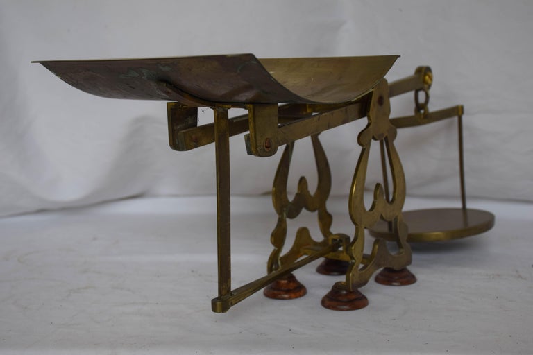 Brass Scale w/Weights For Sale at 1stDibs