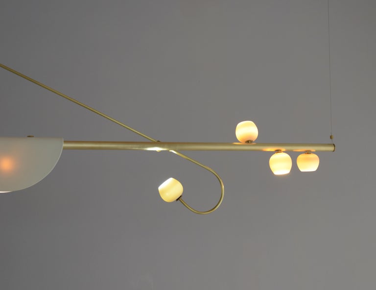 Brass Sculpted Light Suspension, My Queen IV, Signed Periclis ...