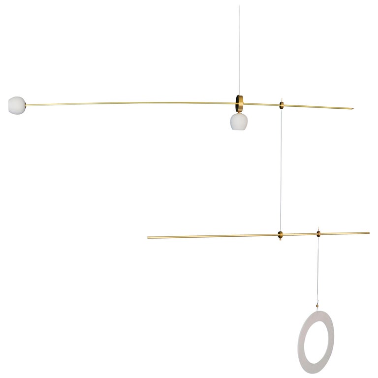 Skulpturale Leuchte aus Messing, „Pi““ von Periclis Frementitis im ...