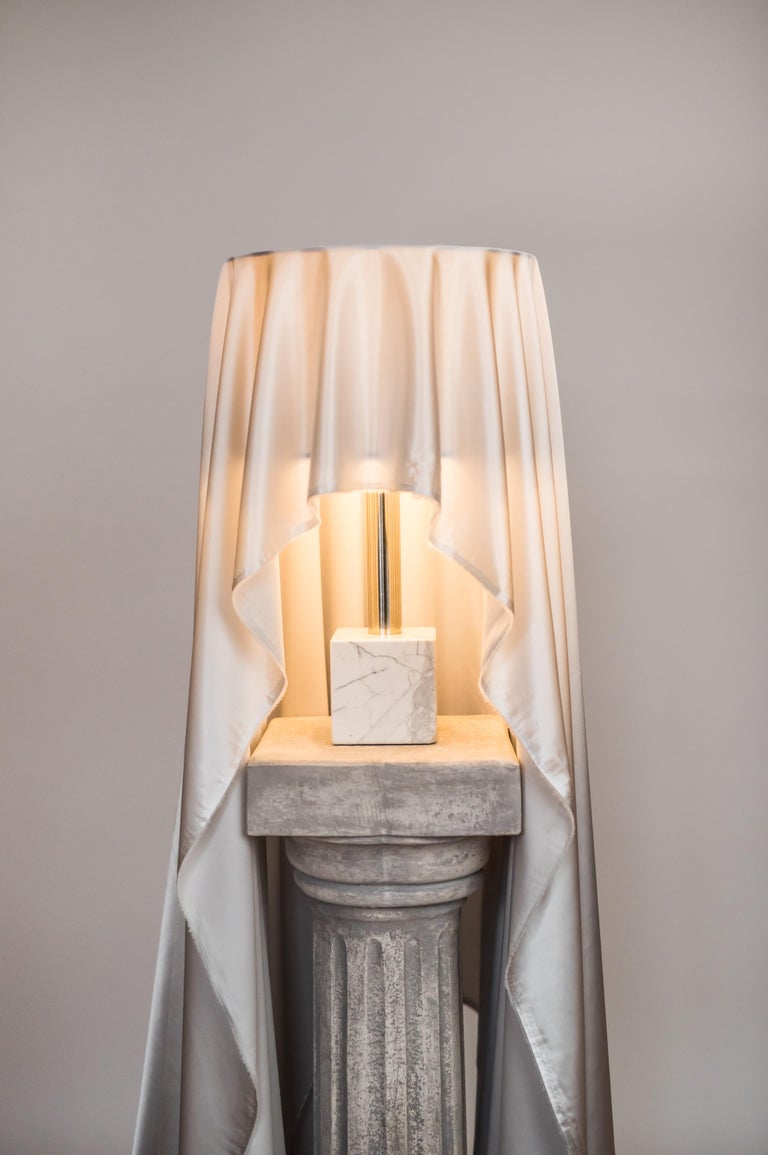 Brass Sculpted Table Lamp by Brajak Vitberg at 1stDibs