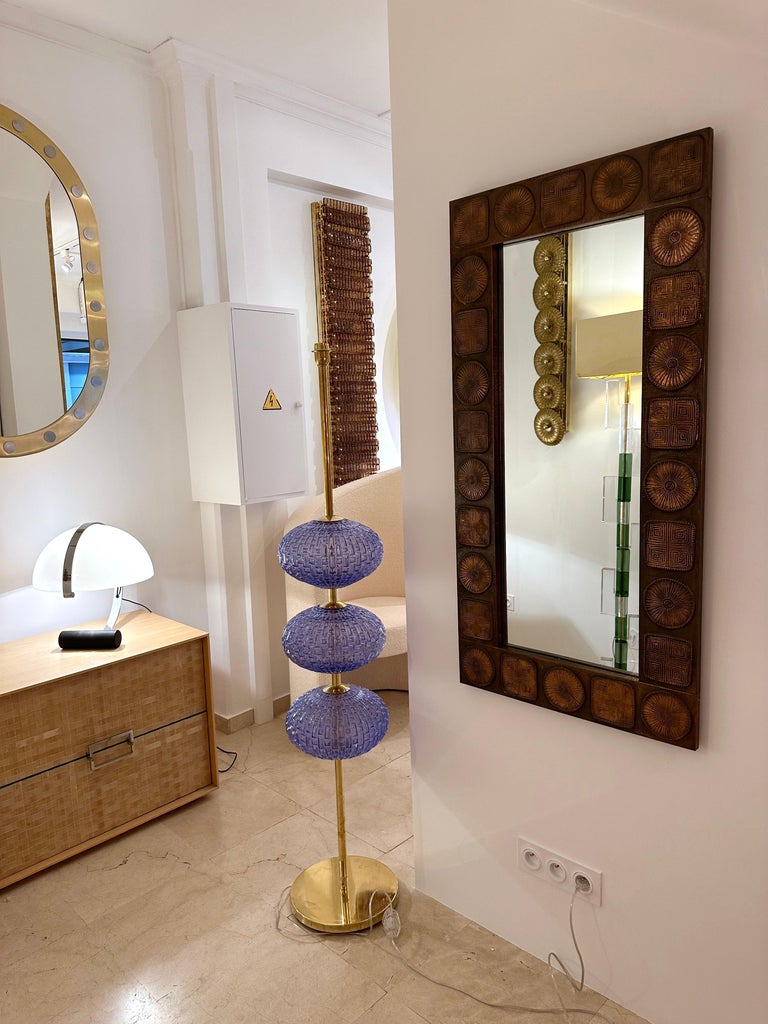 Brass Sculpture Mirror by Santambrogio and De Berti, Italy, 1960s For ...