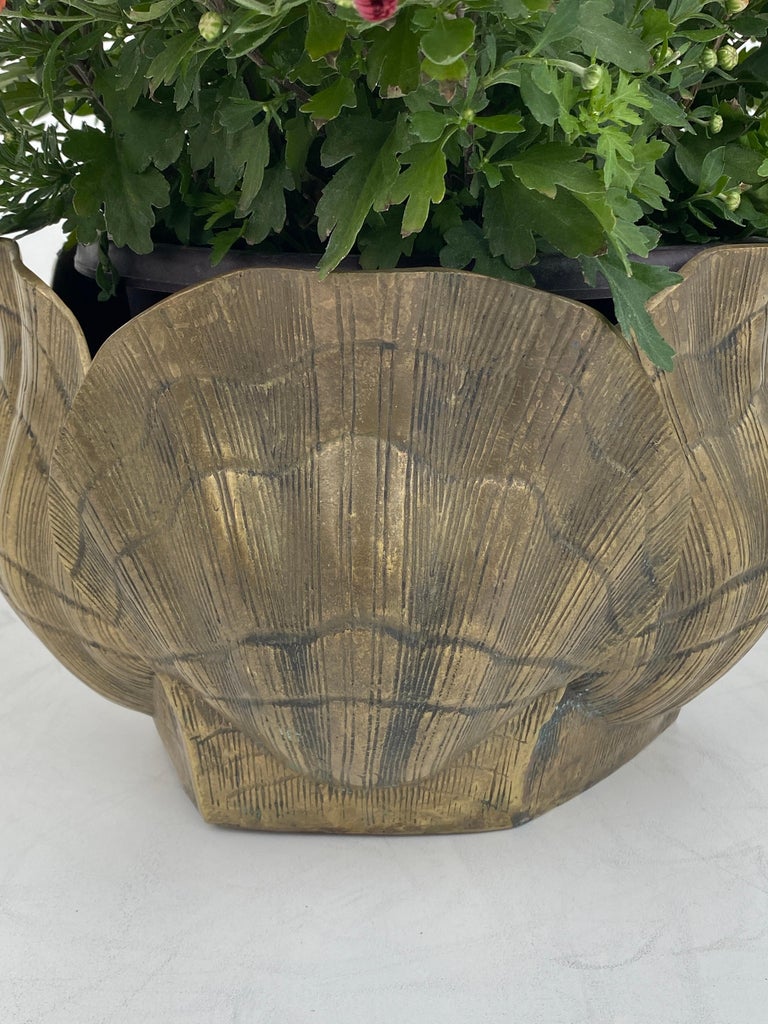Brass Sea Shell Planter For Sale at 1stDibs
