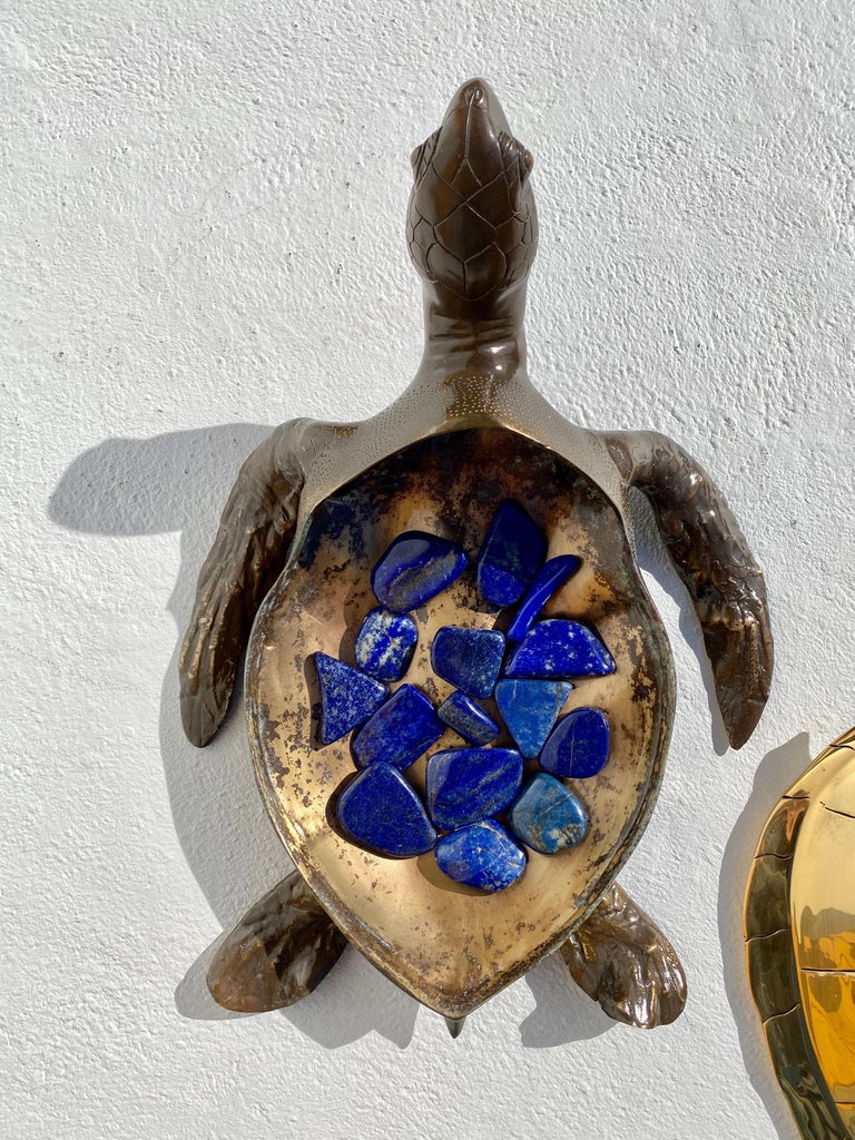 Brass Sea Turtle Sculpture / Box For Sale at 1stDibs